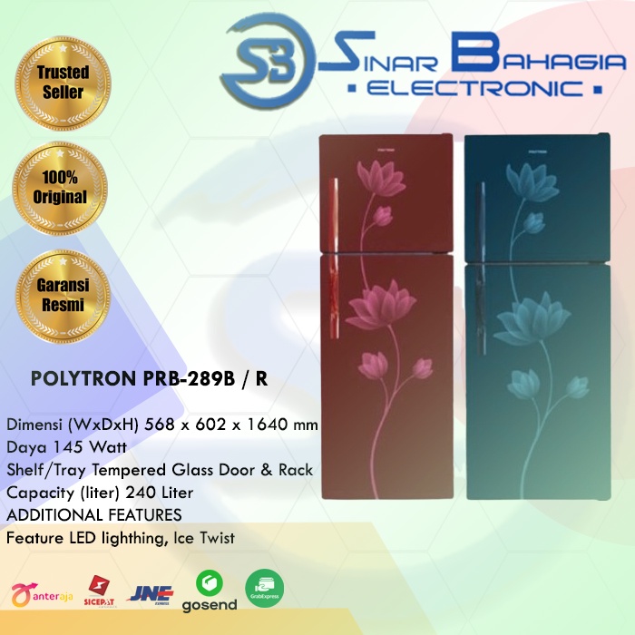 Jual POLYTRON PRB-289B KULKAS 2 PINTU (NEW) (KHUSUS BANDUNG) | Shopee ...