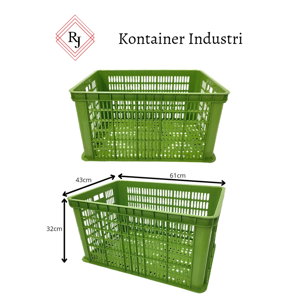 Jual Container Box / Keranjang Pasar Besar Industri Serbaguna Hijau ...