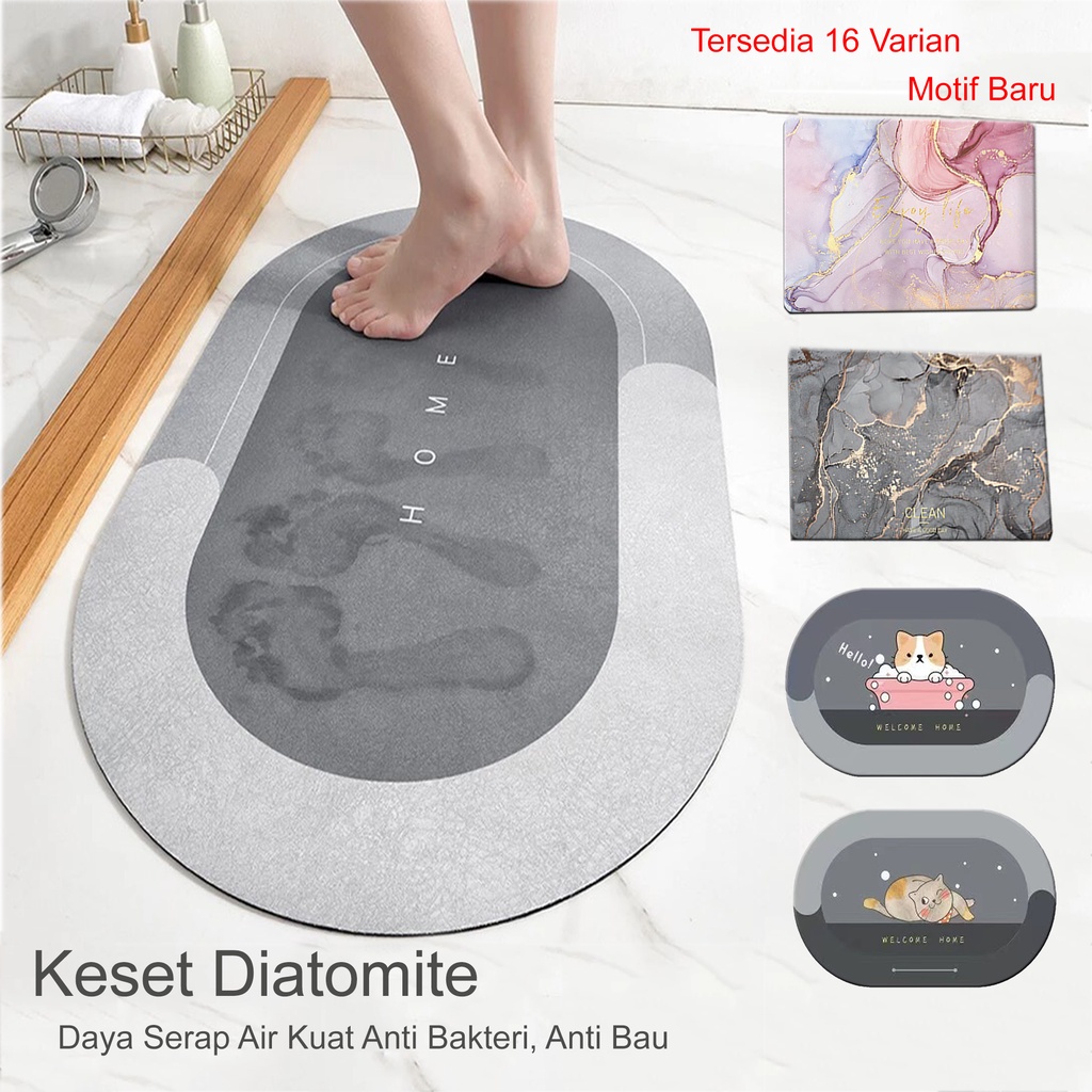 Jual Keset Diatomite Kotak Oval /Keset kaki Anti Slip/Anti Bau Nyerap ...