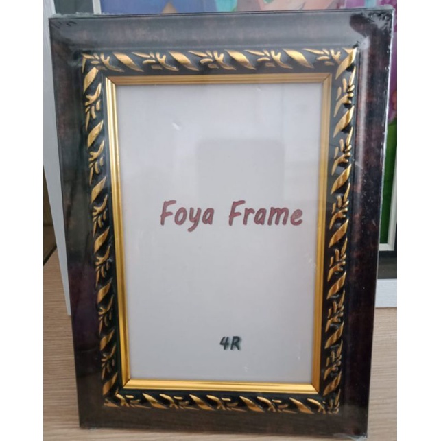 Jual Pigura Frame Foto 4R Kayu Coklat Tua Ukir | Shopee Indonesia
