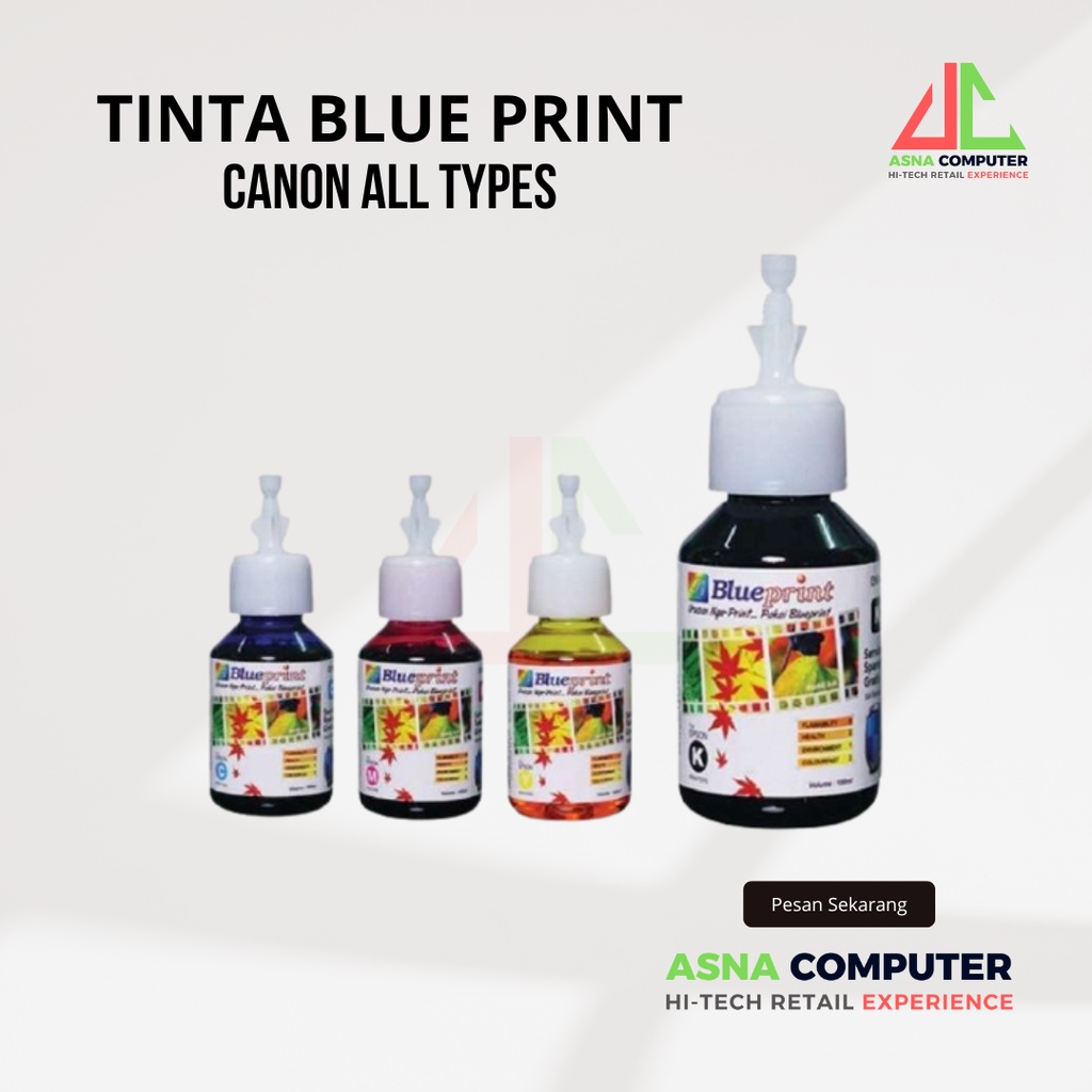 Jual Tinta Printer Canon BLUE PRINT 100ML Ori CMYK Bikin Catridge Awet ...