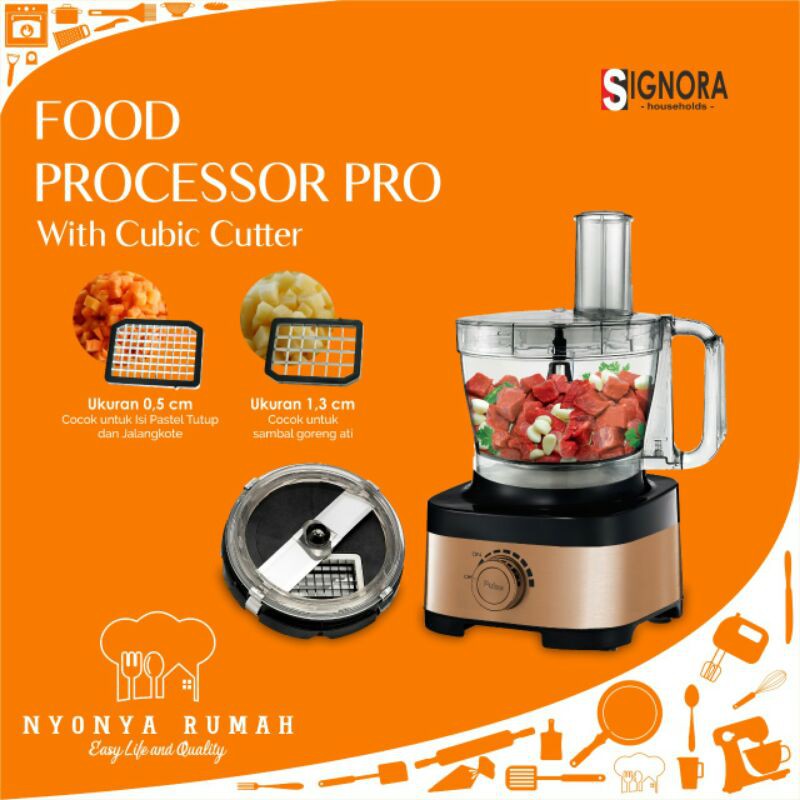 Jual Signora Food Processor (with 2 set CUBIC CUTTER) | Shopee Indonesia