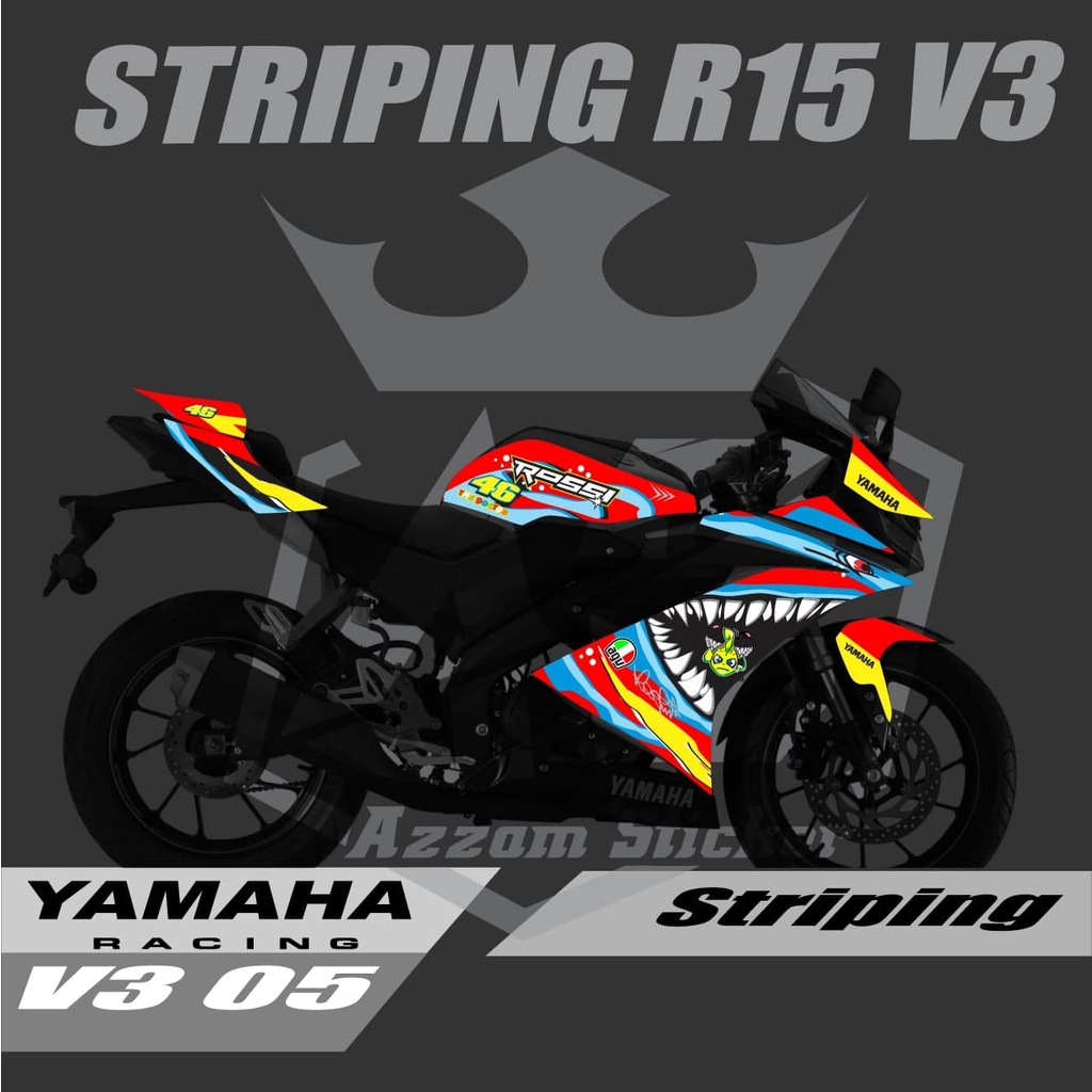 Jual Striping sticker lis motor decal variasi yamaha R15 V3 HOLOGRAM ...
