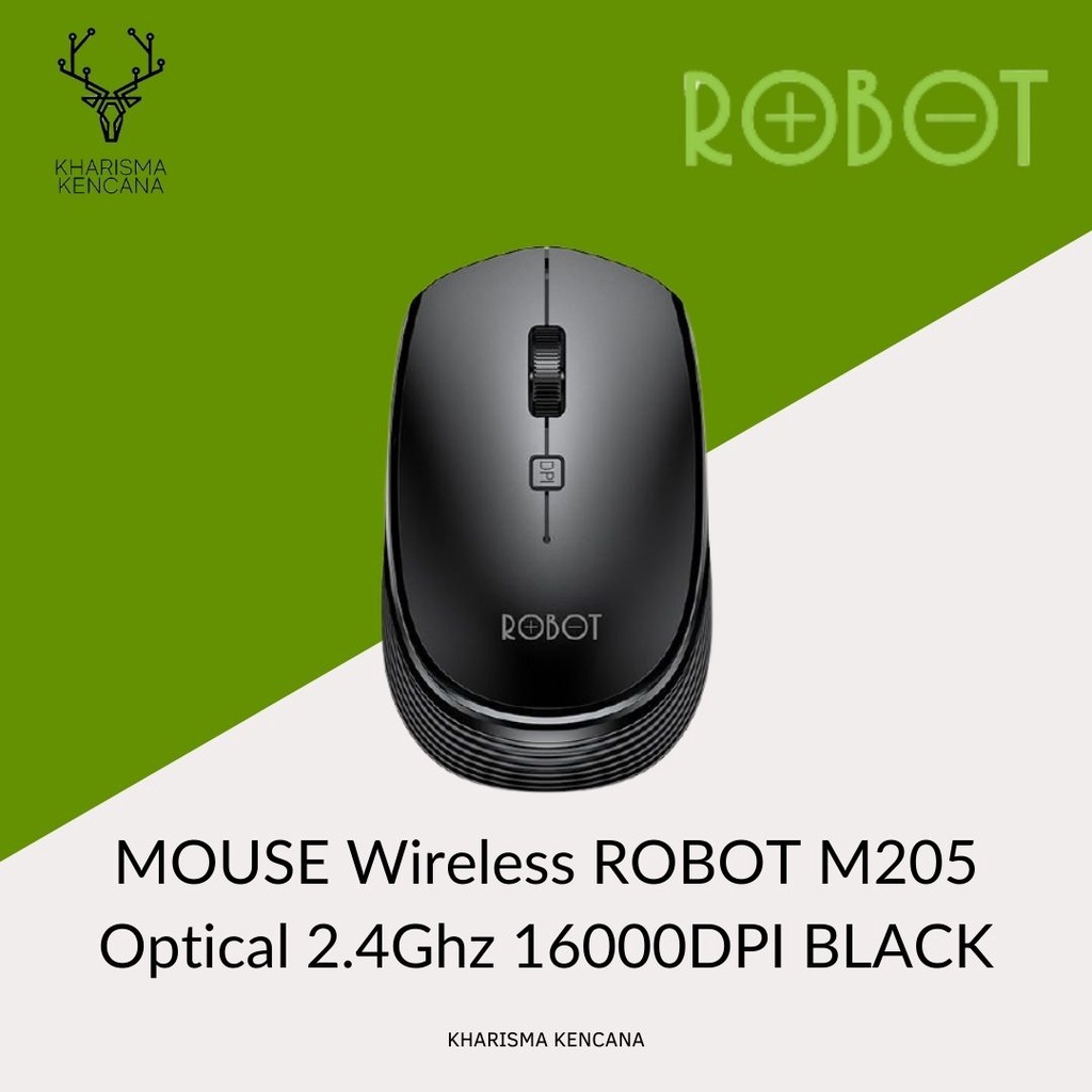 Jual MOUSE Wireless ROBOT M205 Optical 2.4Ghz 16000DPI BLACK | Shopee Indonesia