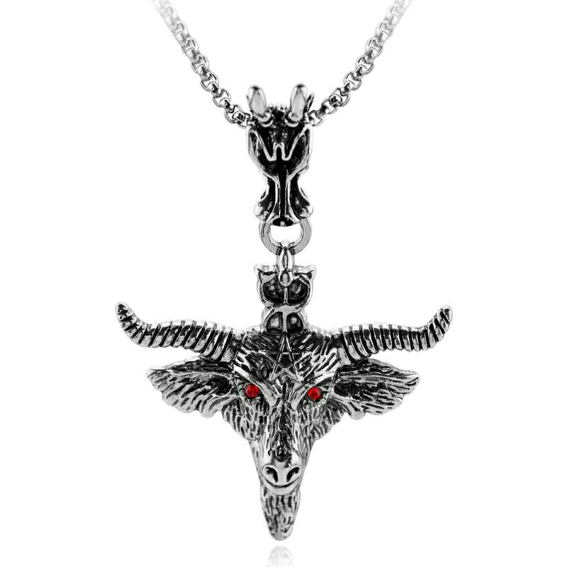 Jual Kalung pria tengkorak punk style men necklace devil horn iblis ...