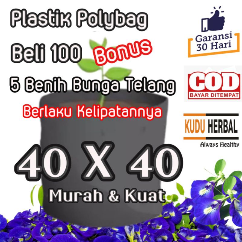 Jual Polibag Tanaman Ukuran 40 X 40 Bonus Benih Bunga Telang Cocok ...