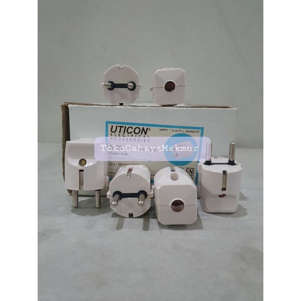 Jual UTICON Steker Arde Segi S-28 / Colokan Listrik / Lampu / Plug SNI ...