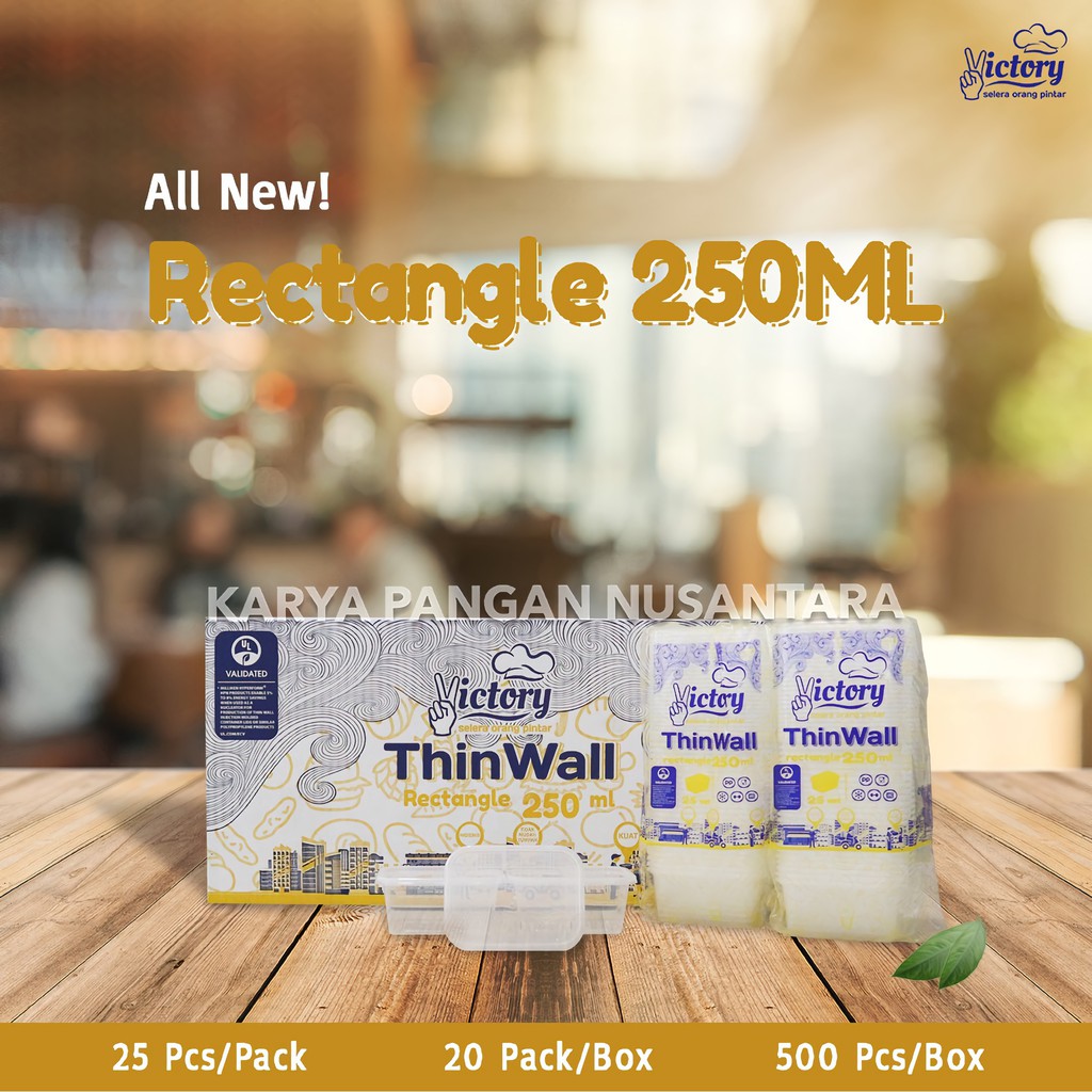 Jual THINWALL VICTORY RECTANGLE 250 ML KOTAK MAKAN THIN WALL BOX ...