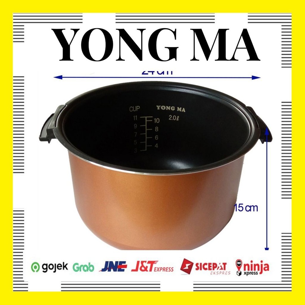 Jual Inner Pot Teflon/Panci Magic Com Yong ma Gold Iron 2 Liter Tipe ...