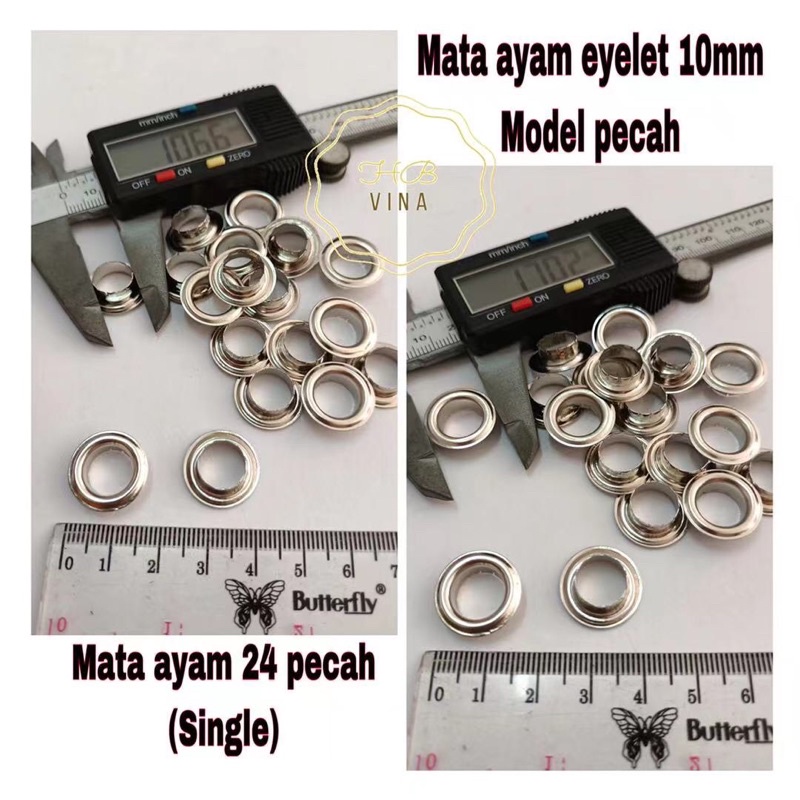 Jual 10gross mata ayam eyelet 10mm pecah / mata ayam 24 pecah / mata ...