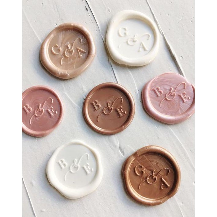 Jual Custom Monogram Wax Seal - Calligraphy Initials Wax Seal Stamp ...