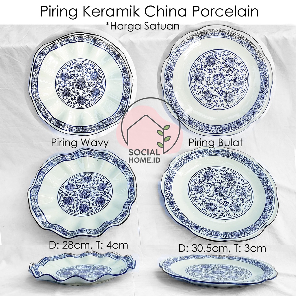 Jual Piring Makan Saji Keramik China Porcelain Pajangan Dinding (Free ...