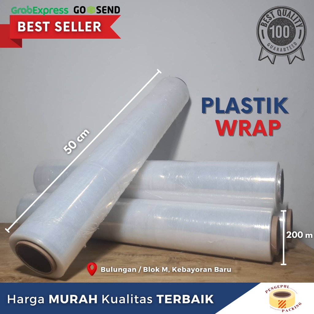 Jual Plastik wrap - plastik wrapping barang bening uk 50 cm x 200m ...