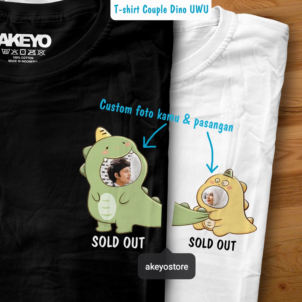 Jual Akeyo Custom T-shirt S-XXL Kaos Couple Dino Uwu Viral Bareng Ayang ...
