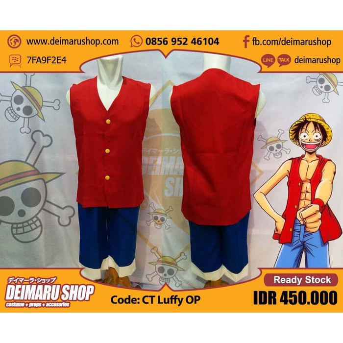 Jual Best Seller [CT LUFFY OP] COSPLAY ANIME MANGA LUFFY ONE PIECE ...
