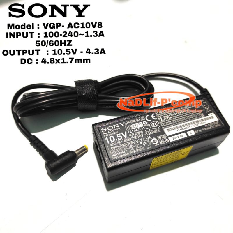 Jual Original Adaptor Charger Laptop SONY VAIO - 10.5V 4.3A | Shopee ...