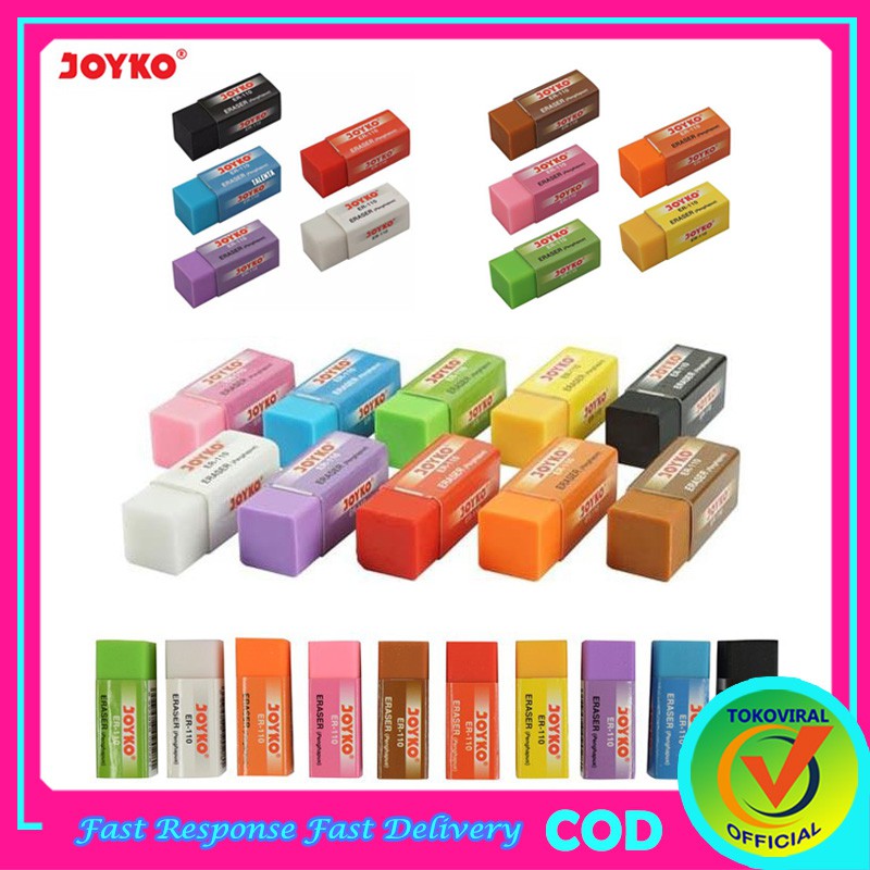 Jual Penghapus Pensil Joyko ER-110 / Eraser Mini Warna Warni / TM-116 ...