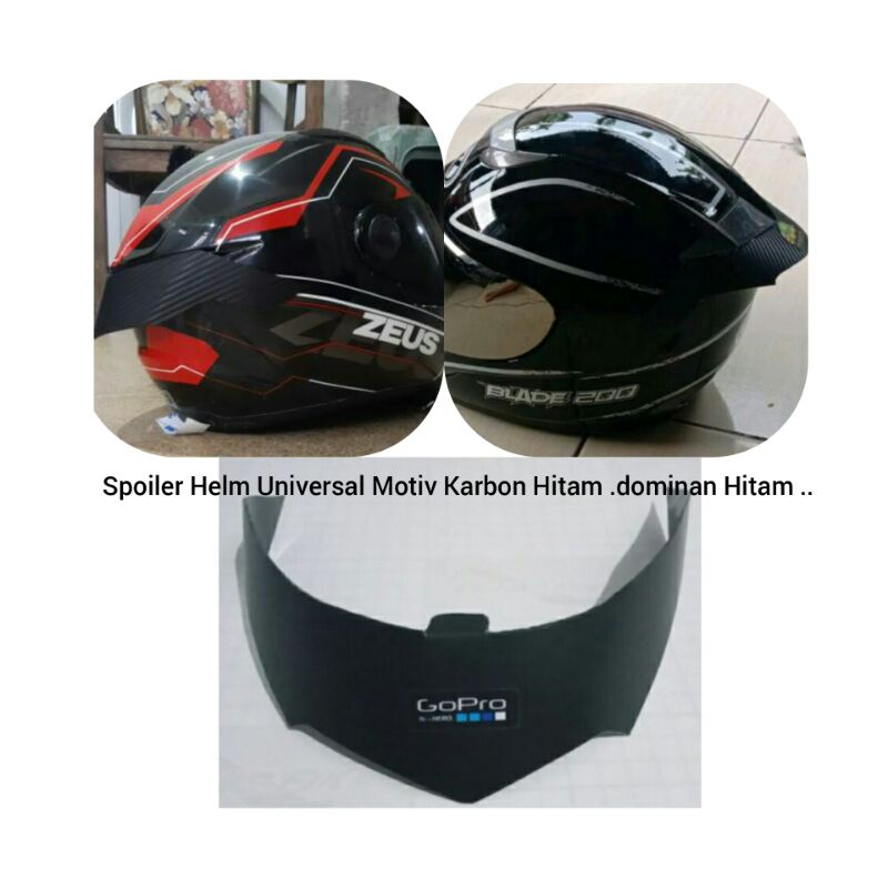 Jual Spoiler Helm Universal hitam Carbon(Ink dynamic,honda ,yamaha ...