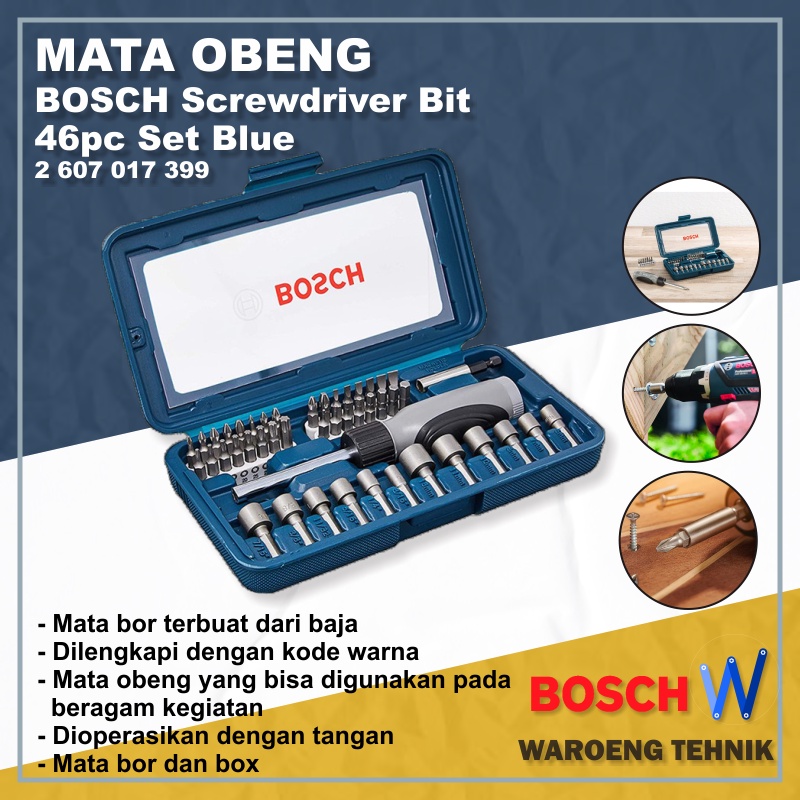 Jual Mata Obeng Set BOSCH Acc 46-piece Blue Screwdriver set | Shopee ...