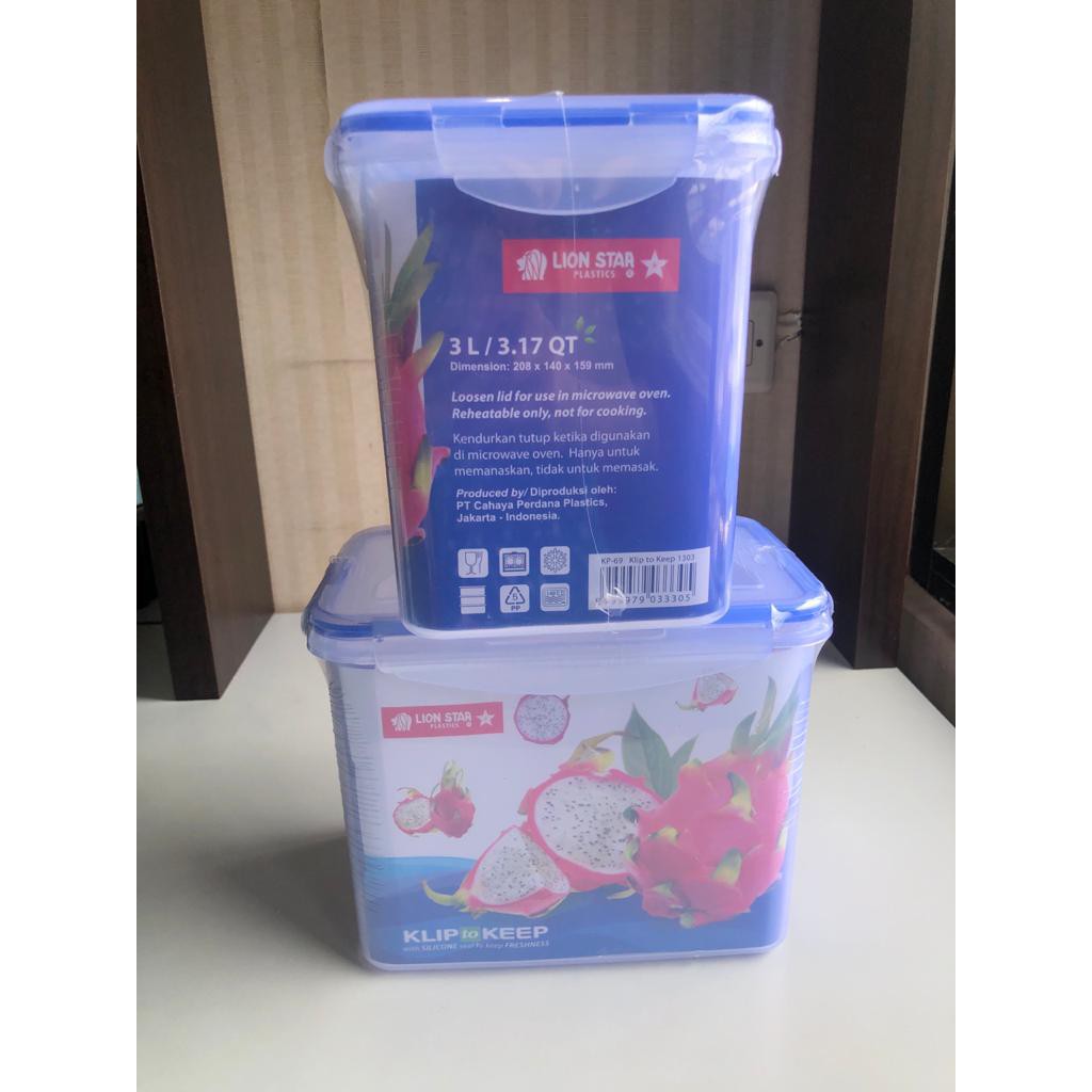 Jual Kotak Makan / Tempat Makan Lion Star Klip To Keep 1303 ( 3L ) | Shopee Indonesia