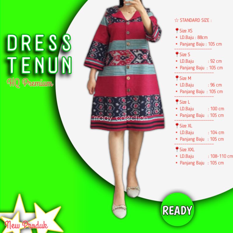 Jual BAJU DRESS TENUN IKAT ETNIK WANITA JEPARA/ DRES TENUN JEPARA/ TUNIK TENUN JEPARA/ DRESS ...