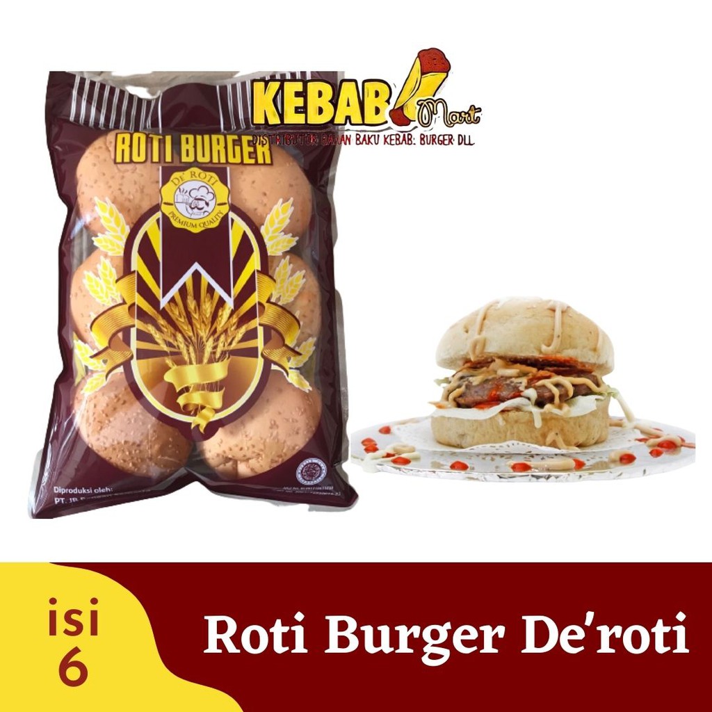 Jual Roti Burger Premium Original De' Roti / Bun Burger /Termurah ...