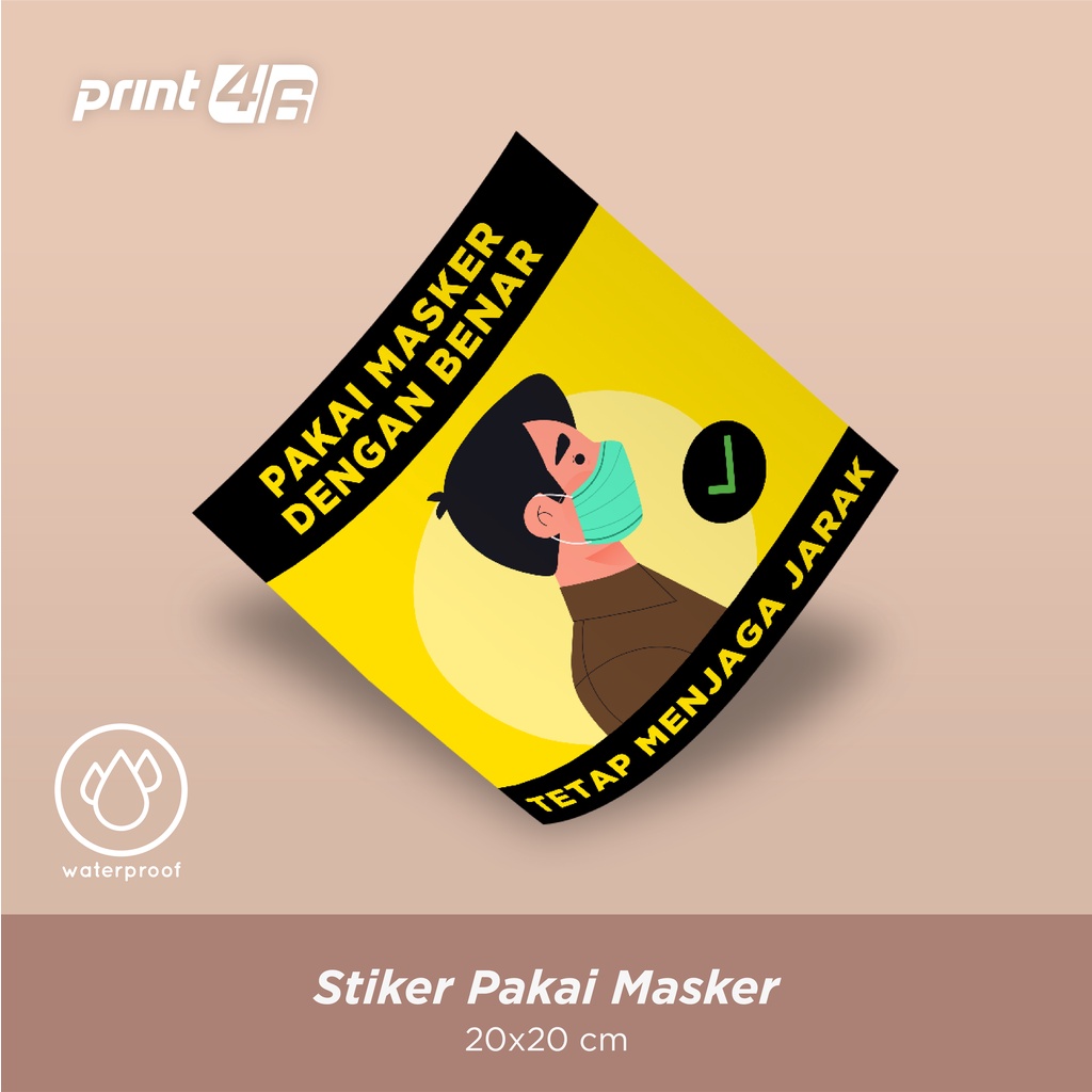 Jual Stiker Wajib Pakai Masker Sticker Prokes | Shopee Indonesia