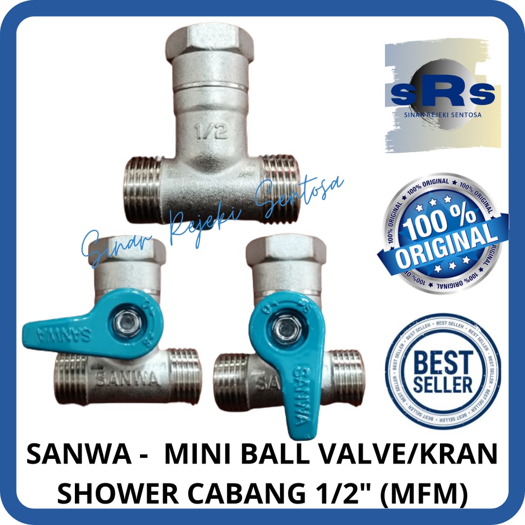 Jual SANWA - MINI BALL VALVE/KRAN SHOWER CABANG 1/2" MFM | Shopee Indonesia