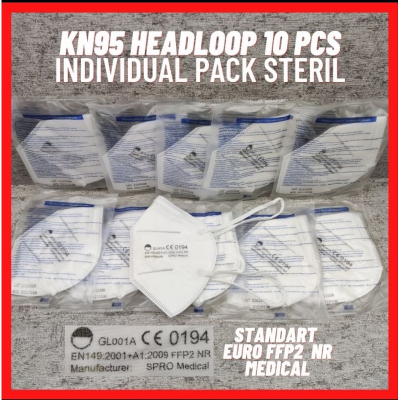 Jual Masker KN95 Headloop & Earloop Standar FFP2 NR KN 95 Individual pack isi 10pcs | Shopee ...