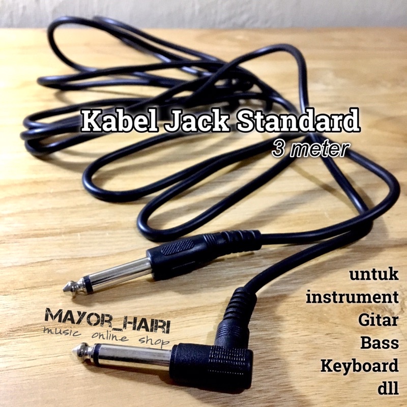 Jual Kabel Jack Instrumen 3m untuk Gitar/Bass/Keyboard dll | Shopee ...