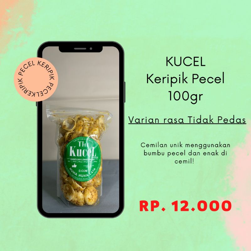 Jual KUCEL KERIPIK PECEL VARIAN TIDAK PEDASCEMILAN 100 GR | CEMILAN ...