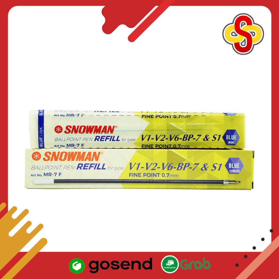Jual Refill Isi Pulpen Snowman 0.7 mm V1, V2, V6, BP-7, S1 | Shopee Indonesia