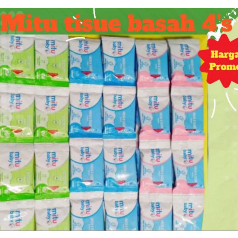 Jual tisu basah mitu isi 24 sachet (4 sheet ) | Shopee Indonesia