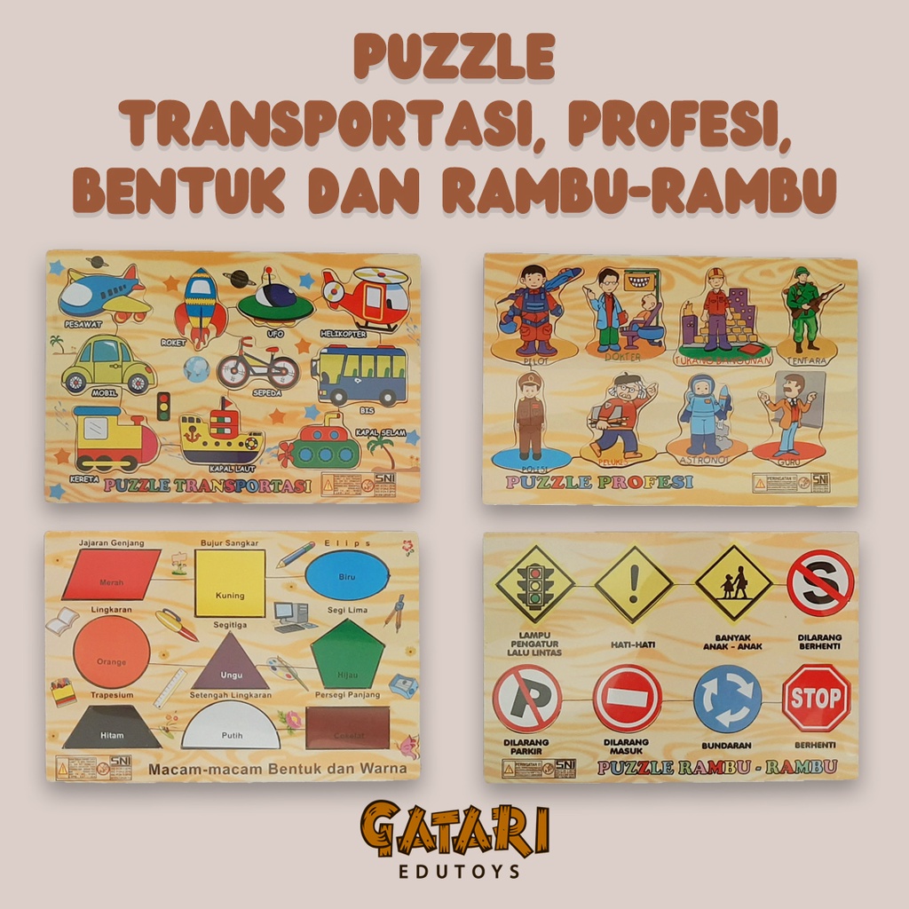 Jual Puzzle Transportasi/Profesi/Alat belajar/Rambu-rambu (FREE bubble ...
