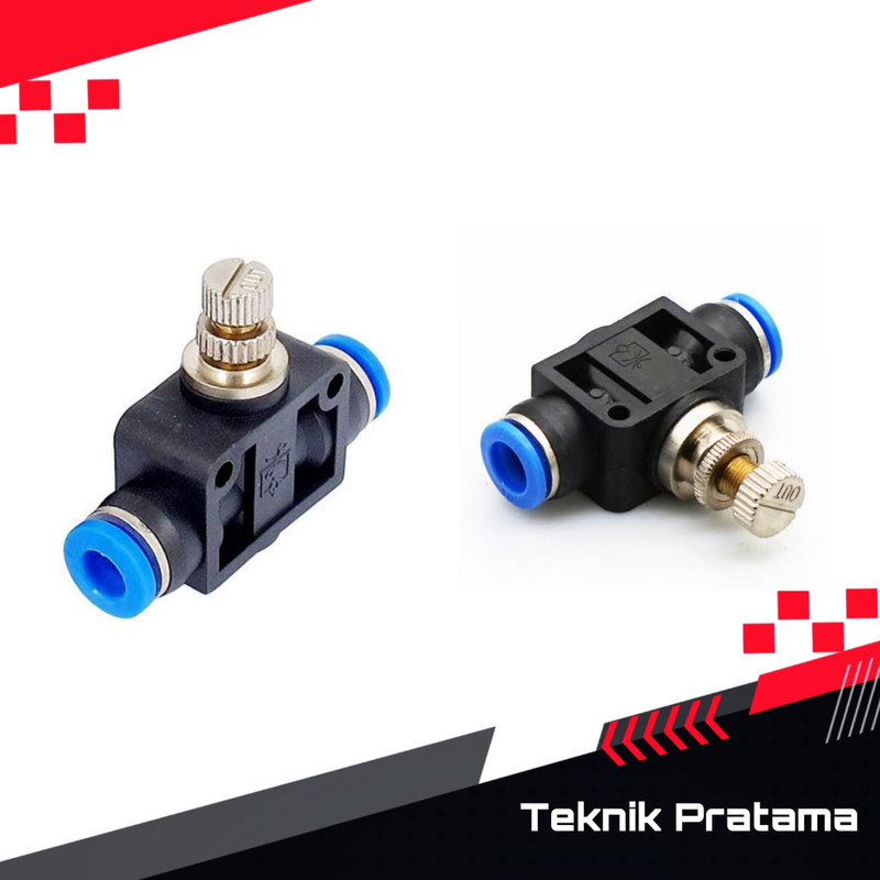 Jual speed control 8mm / pneumatic flow control selang 8 mm x 8 mm ...