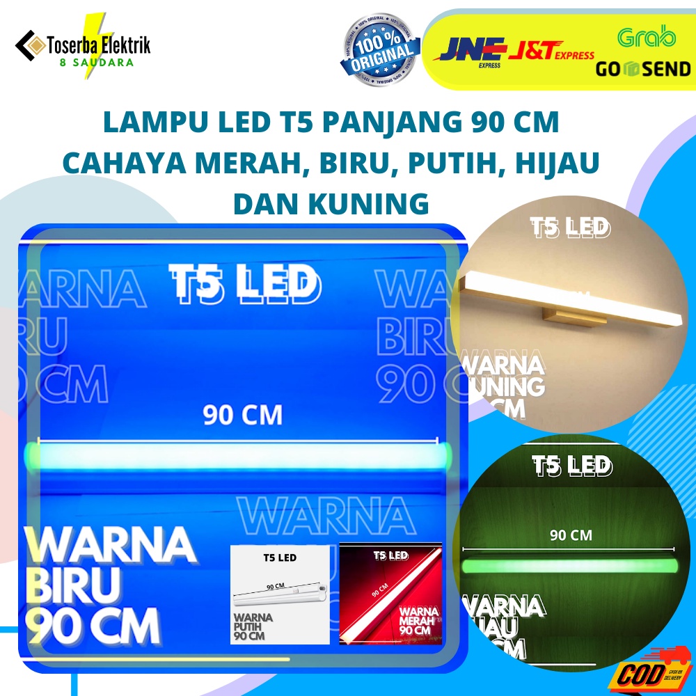 Jual Lampu T5 LED warna merah biru dan putih panjang 90 CM / lampu t5 ...