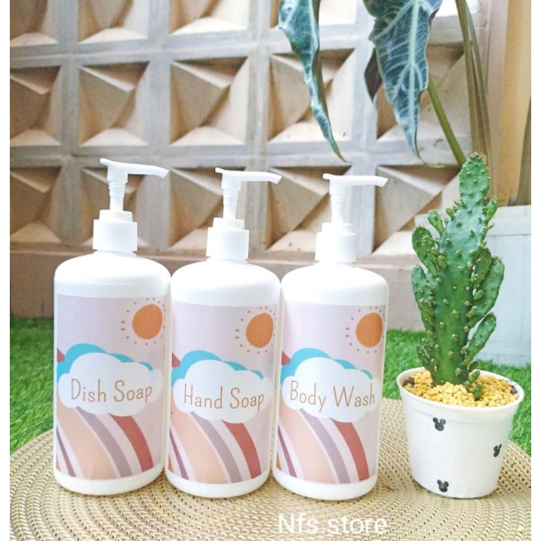 Jual BOTOL PUMP 500ml HDPE PUTIH EDISI RAINBOW BOTOL SABUN MANDI BOTOL ...