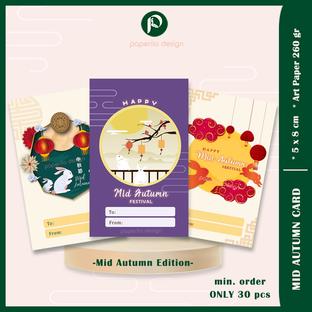 Jual Mooncake Card | Mid Autumn Festival | Mooncake Hangtag | Greeting ...