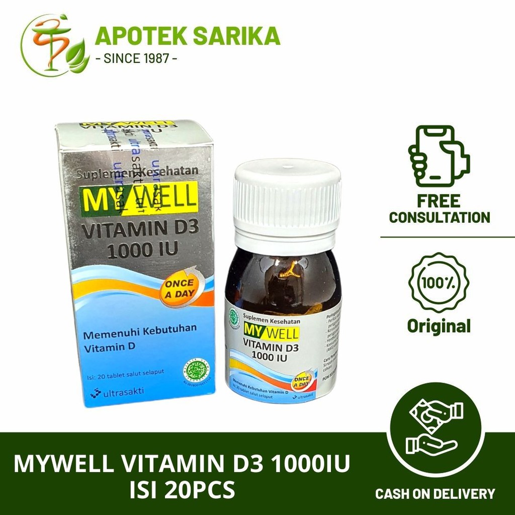 Jual My Well Vitamin D3 1000 IU isi 20pcs | Shopee Indonesia