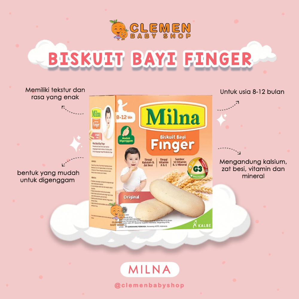 Jual Milna Biskuit Bayi Finger (8-12 Bulan) 52gr | Shopee Indonesia