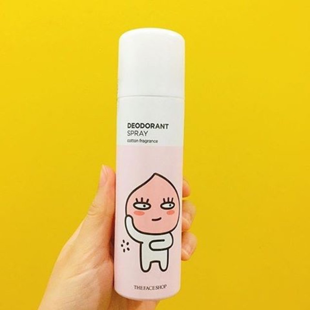 Jual The Faceshop x Kakao Talk Friends Deodorant Spray Cotton Fragrance ...