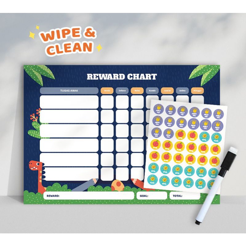 Jual Reward Chart Anak Wipe and Clean | Shopee Indonesia