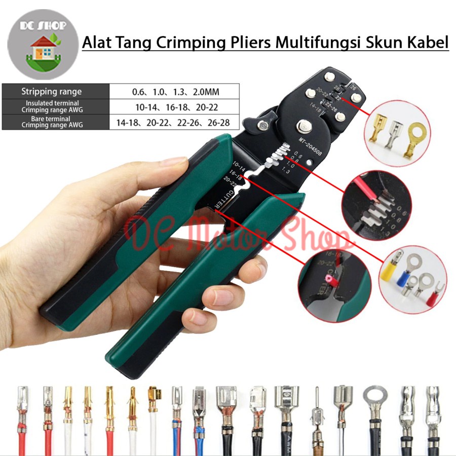 Jual Tang Potong & Kupas Kabel 4in1 Tang Crimping Krimping Skun Wire ...