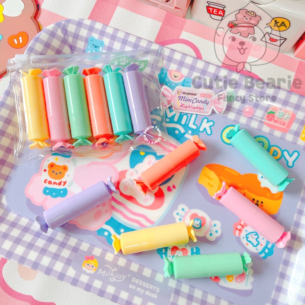 Jual ⭐Cutiebearie⭐ [SATUAN] Stabilo Highlighter Pastel Permen Candy ...