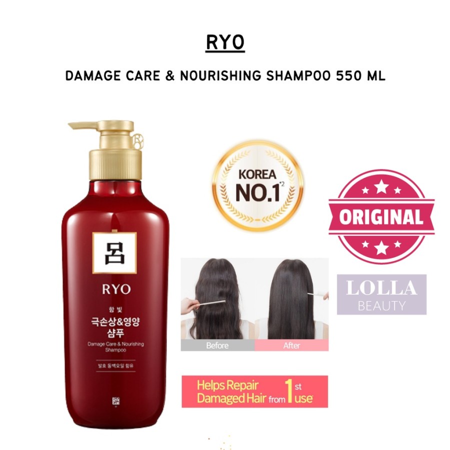Jual KOREA RYO - Damage Care & Nourishing Shampoo 550ml Made In Korea | Shopee Indonesia