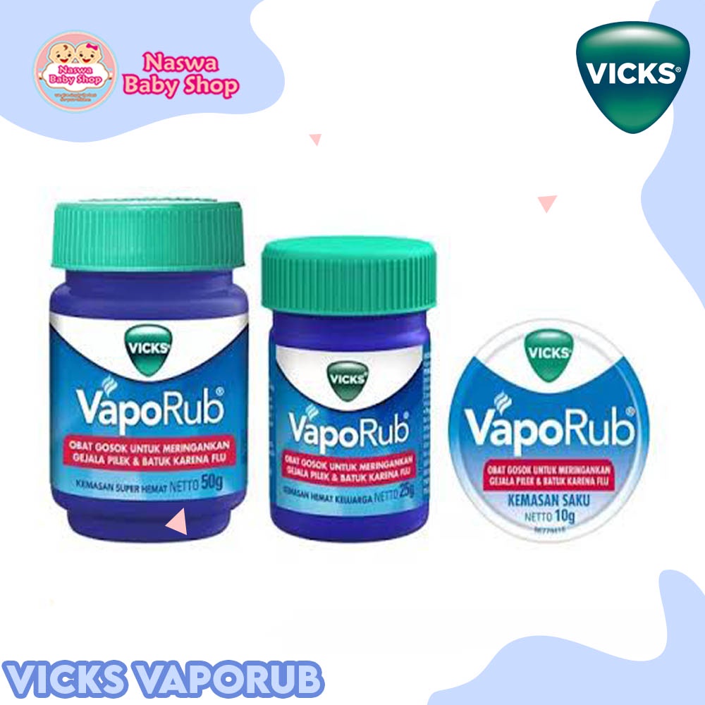 Jual Vicks Vaporub Balsem Obat Pelega Hidung Pernafasan 50gr 25gr 10gr ...