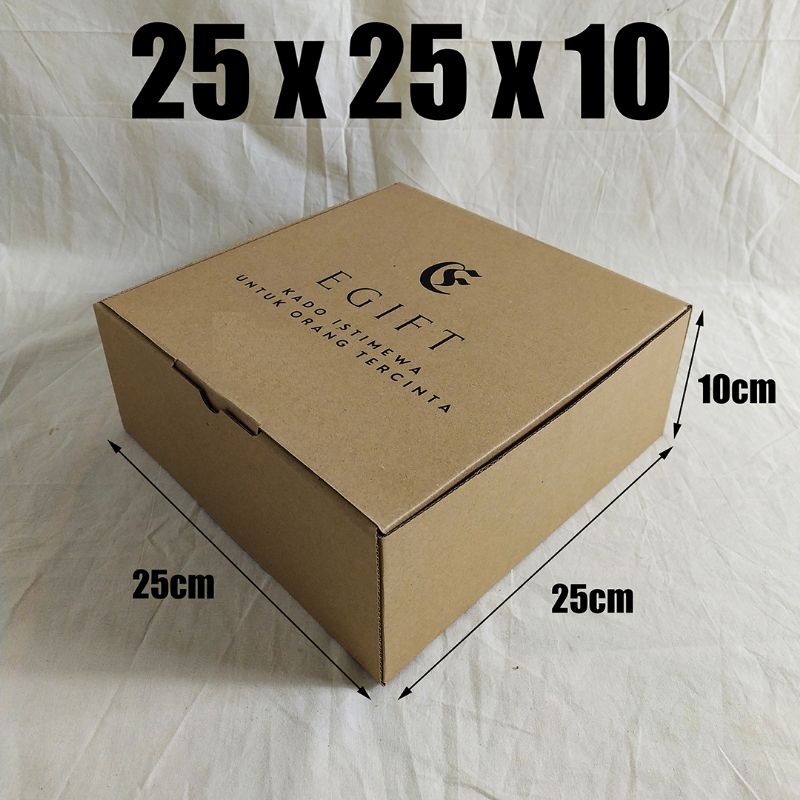 Jual CUSTOM SABLON LUSINAN BOX KARDUS 25x25x10CM (BOX + SABLON ...