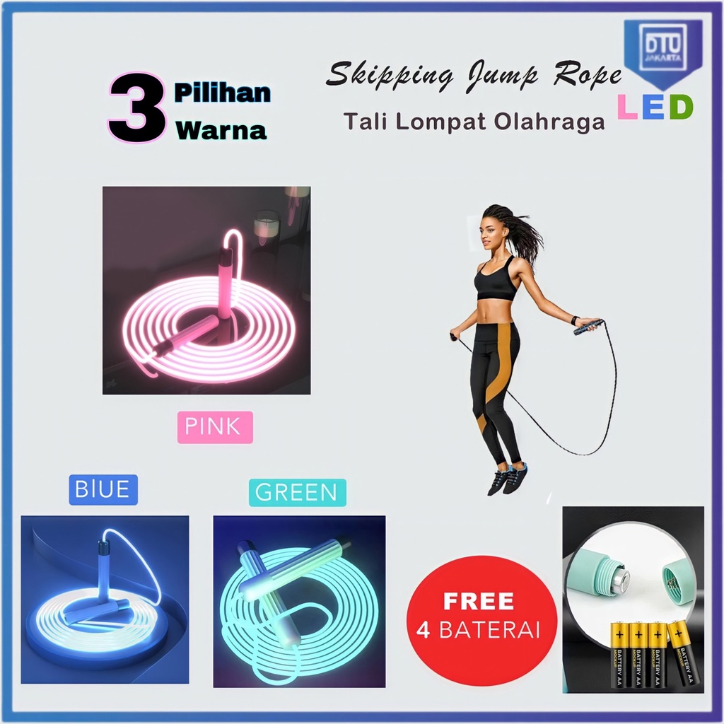 Jual DTU Lompat Tali Led Skipping Jump Rope Light | Shopee Indonesia