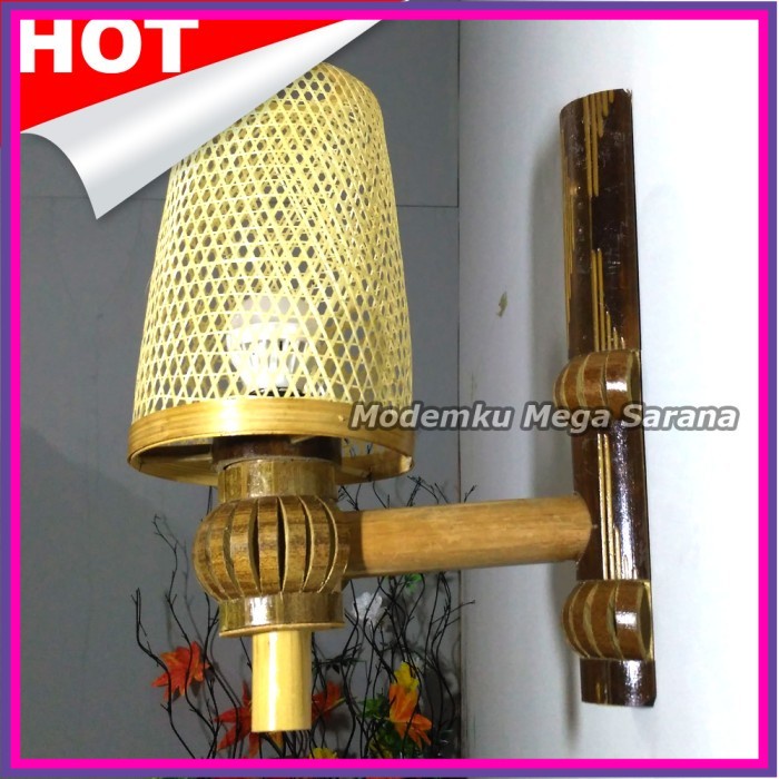 Jual Kap Lampu Bambu | Kap Lampu Hias Dinding Anyaman Bambu | Shopee ...