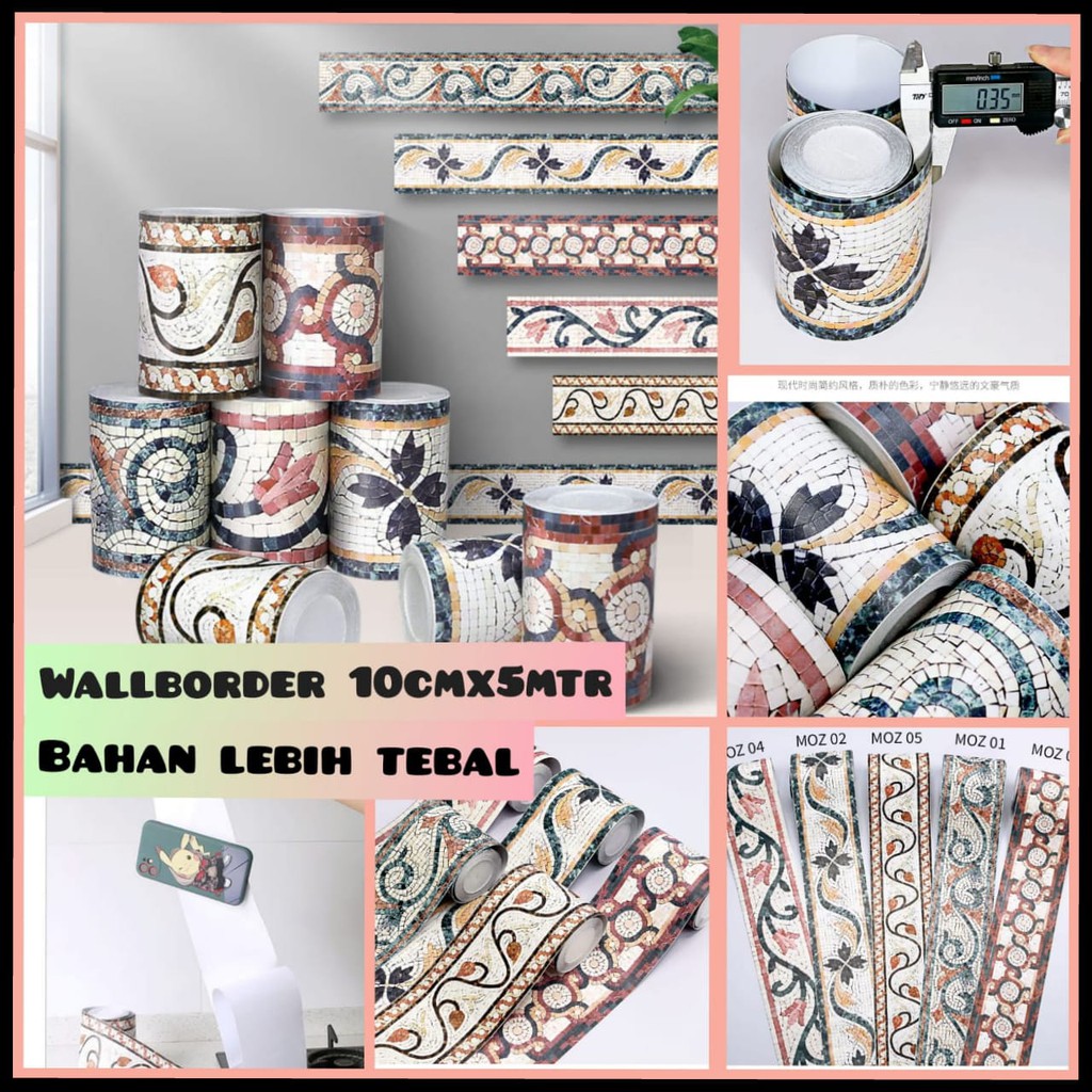 Jual [VIP] MOZ LIST BORDER STICKER DINDING TEMBOK MOTIF MOZAIK ...
